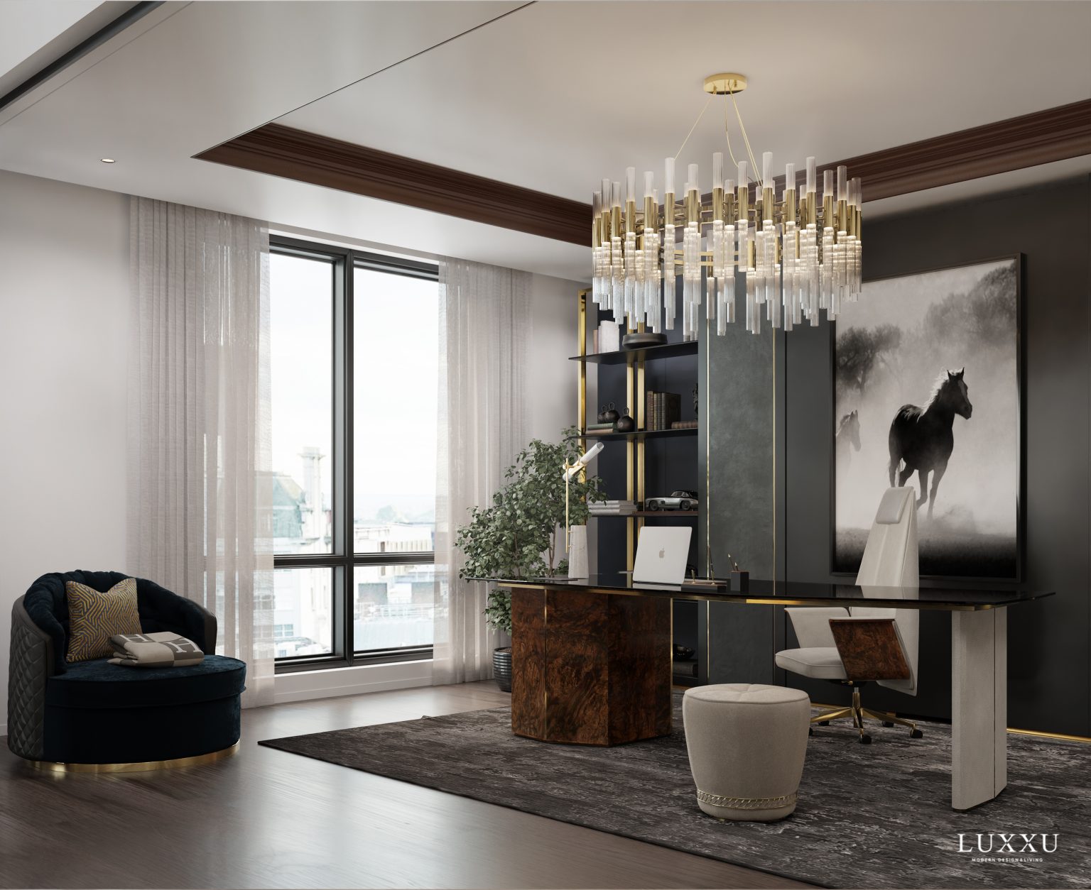 Home Office Design Featuring Unique And Exquisite Decor