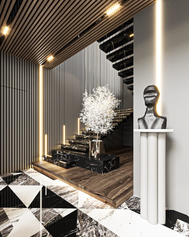 Hallway Inspiration That Lies Within A Majestic Villa In Sharjah